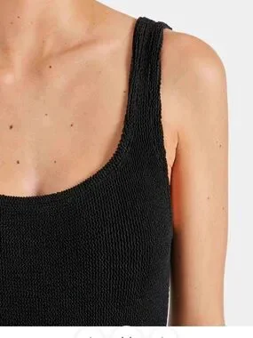 Hunza G | Swim | Hunza G Black Scoop Neck Onepiece Swimsuit | Poshmark